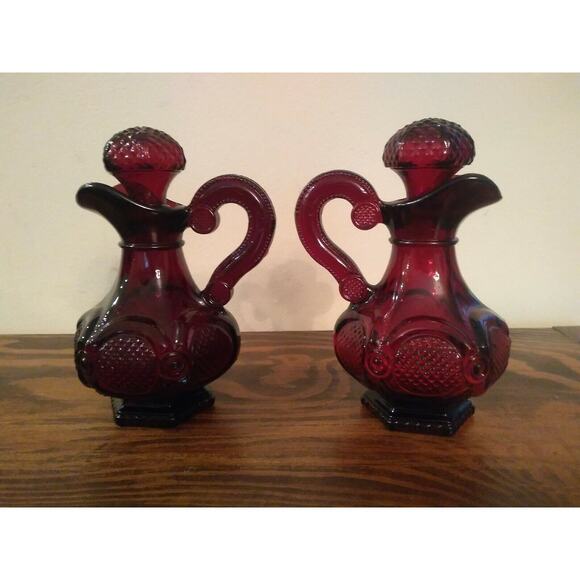 Avon | Dining | 2 Vintage Avon 876 Cape Cod Ruby Red Small Pitcher ...